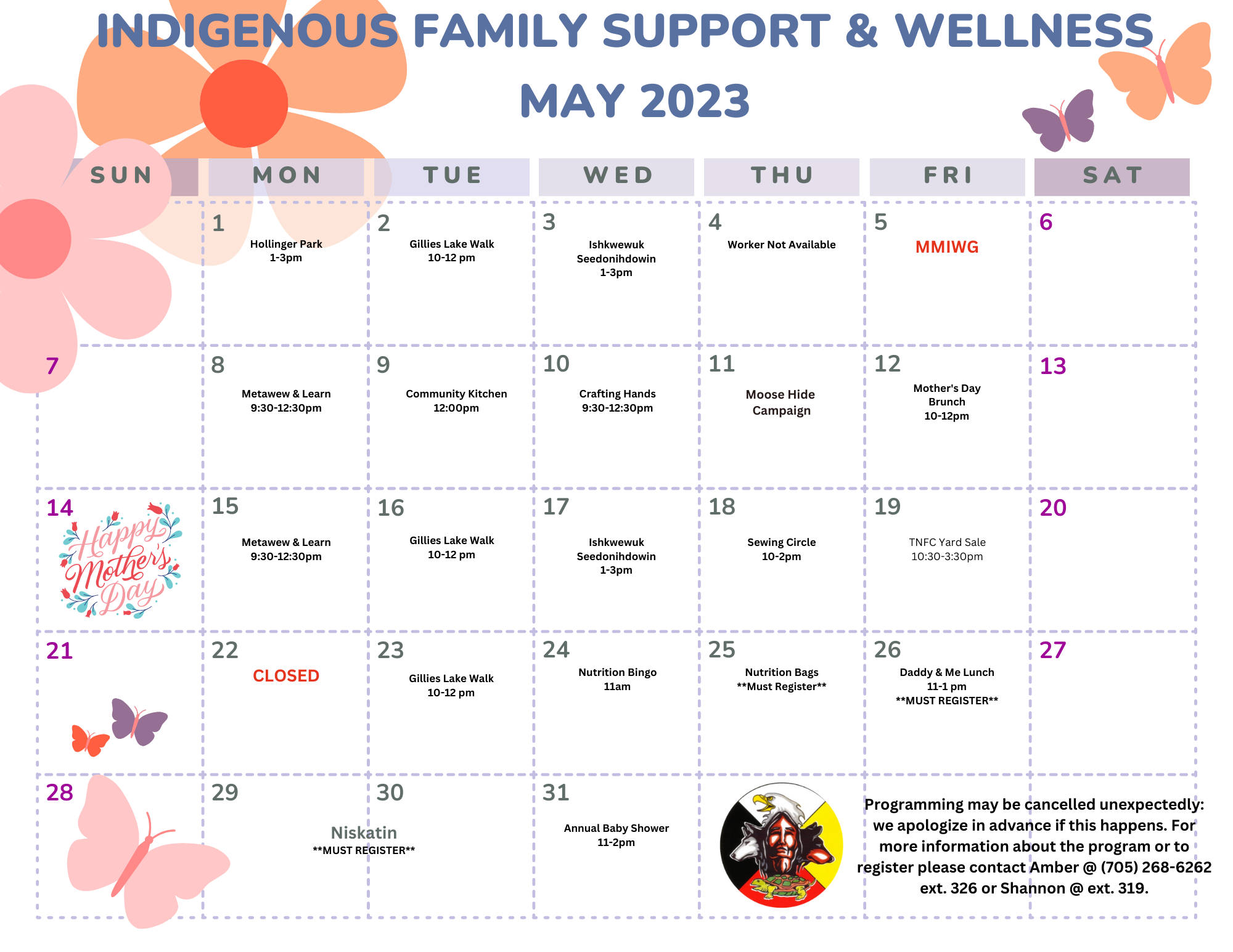 Program Calendars – Timmins Native Friendship Centre