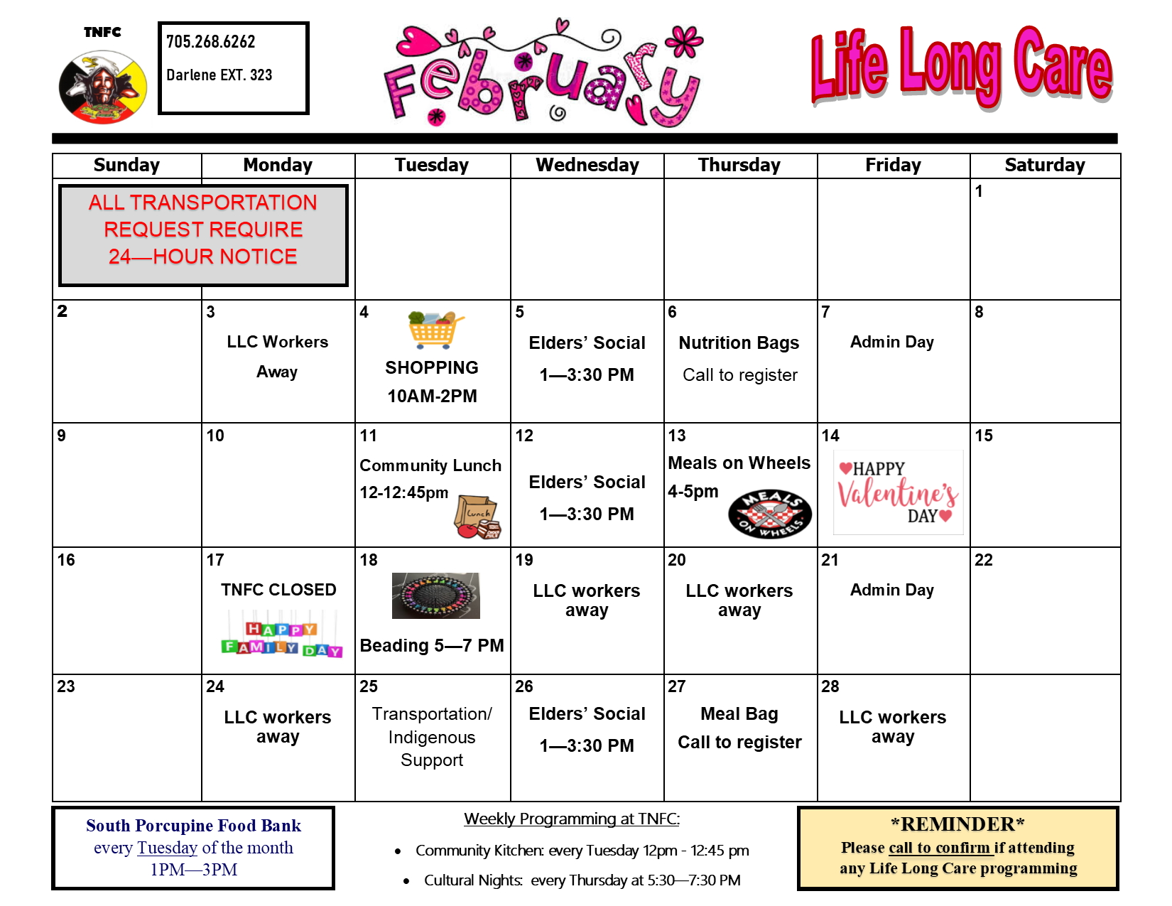 Program Calendars – Timmins Native Friendship Centre